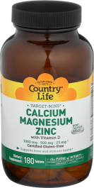 Country Life Calcium Magnesium Zinc Target Mins--180 Tablets